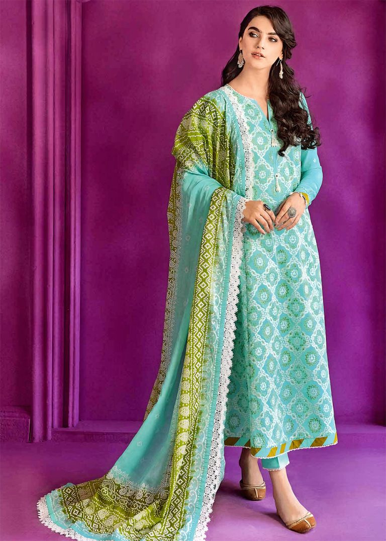 Gul Ahmed Dress Design: 3-Piece Embroidered Chunri Lawn Suit