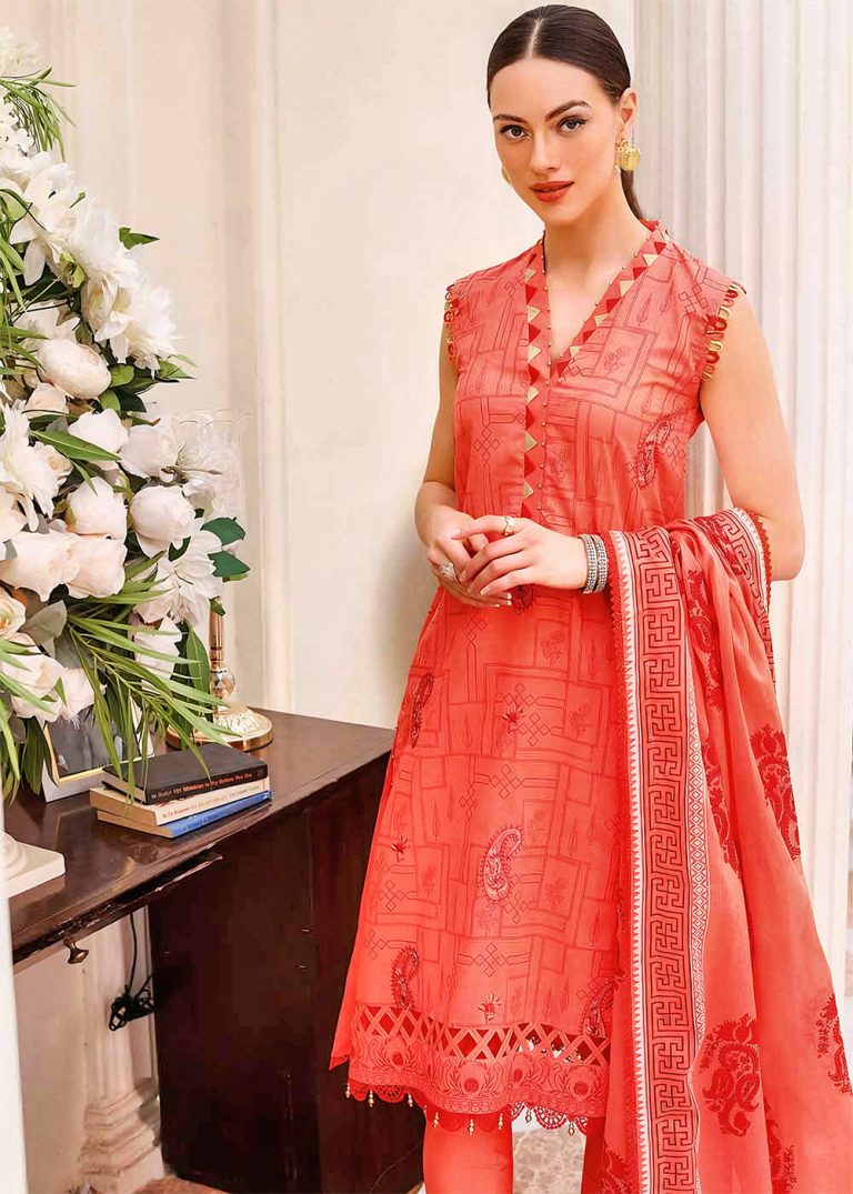 Shalwar Kameez Design - Gul Ahmed 3-Pc Embroidered Lawn Suit